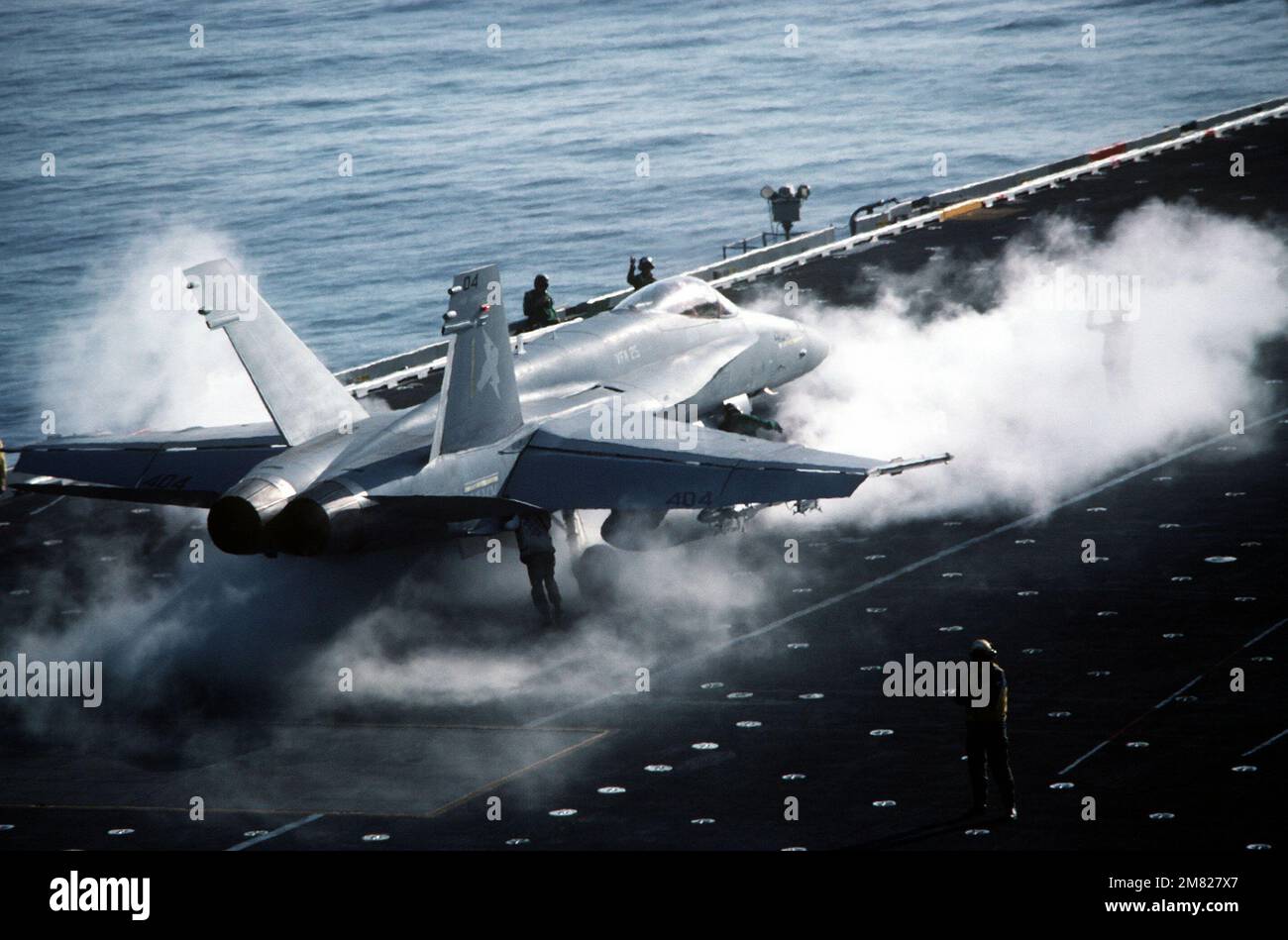 Un avion F/A-18 Hornet du Fighter Attack Squadron 25 (VFA-25) se ...