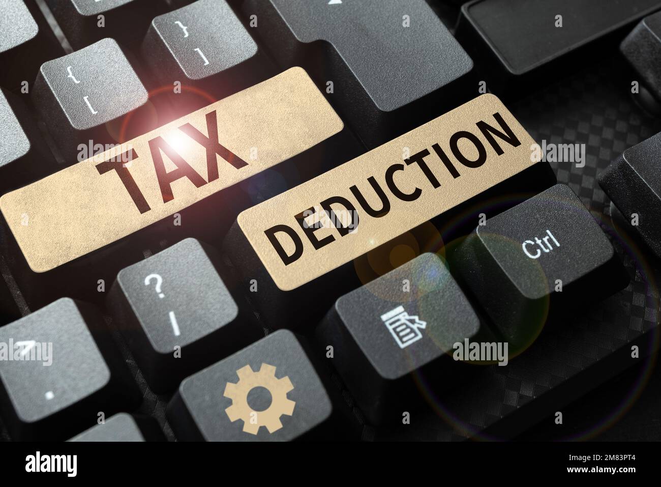 Légende de texte présentant la déduction fiscale. Concept signification ...