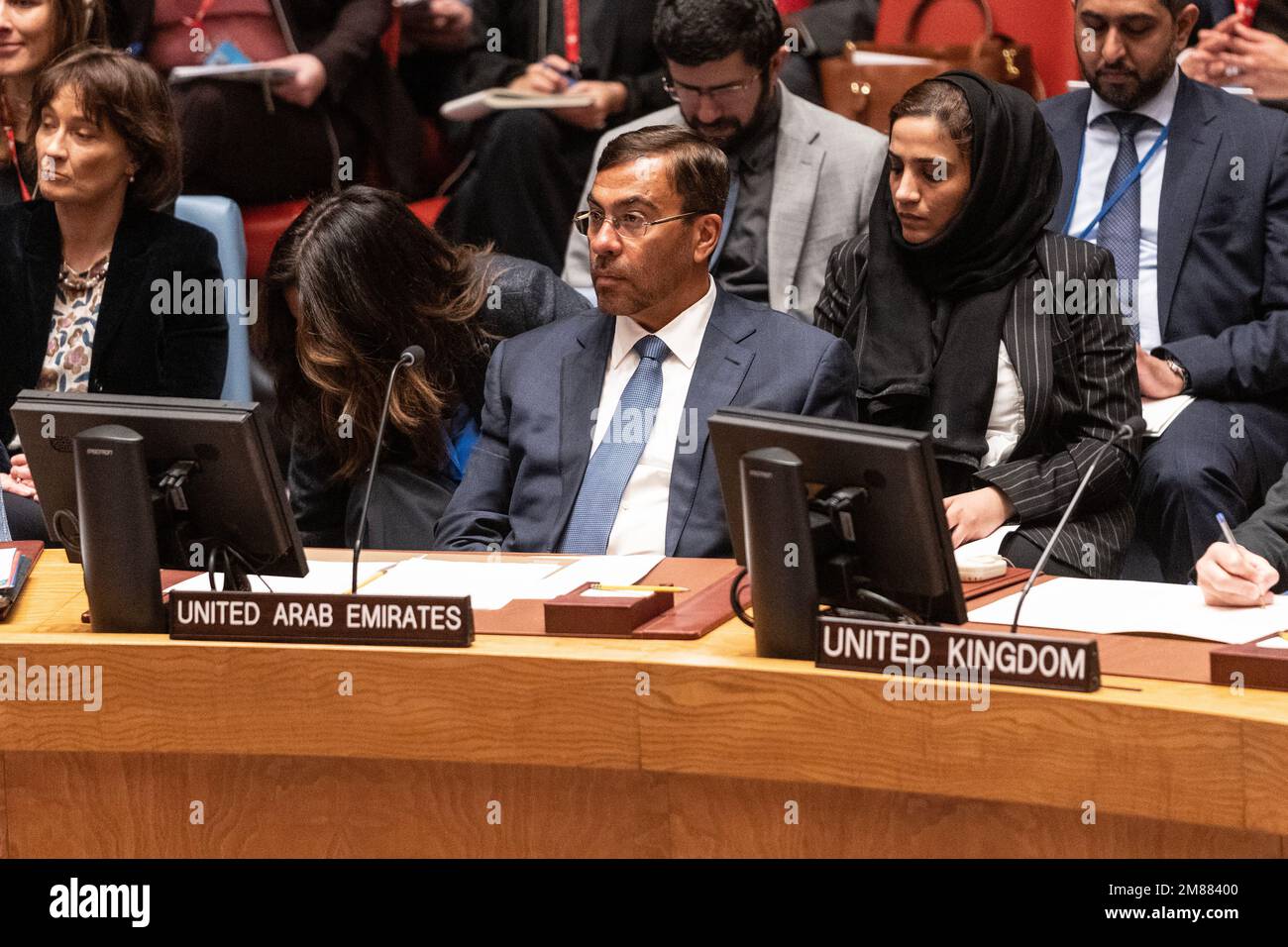 Ahmed Ali Al Sayegh, ministre d'État des Émirats arabes Unis, assiste à ...