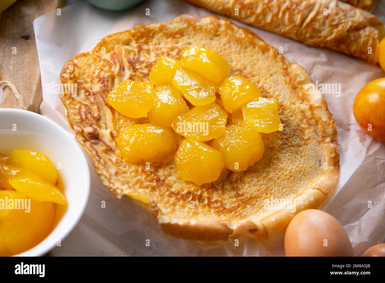 Raies d'aplomb. Les crêpes sont une recette d'origine française dans ...