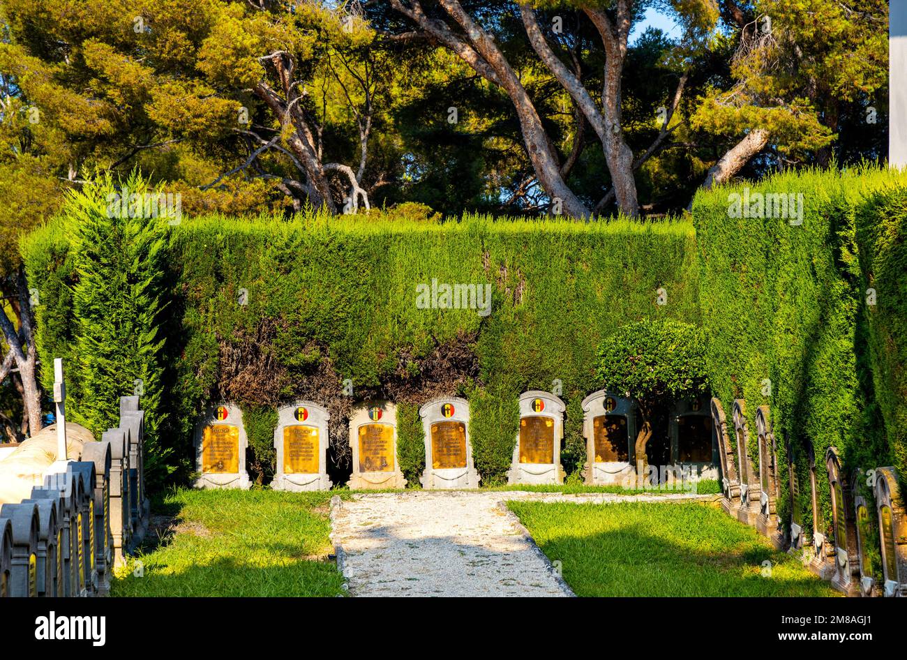 Saint Jean Cap Ferrat, France - 3 août 2022: Cimetière militaire belge ...