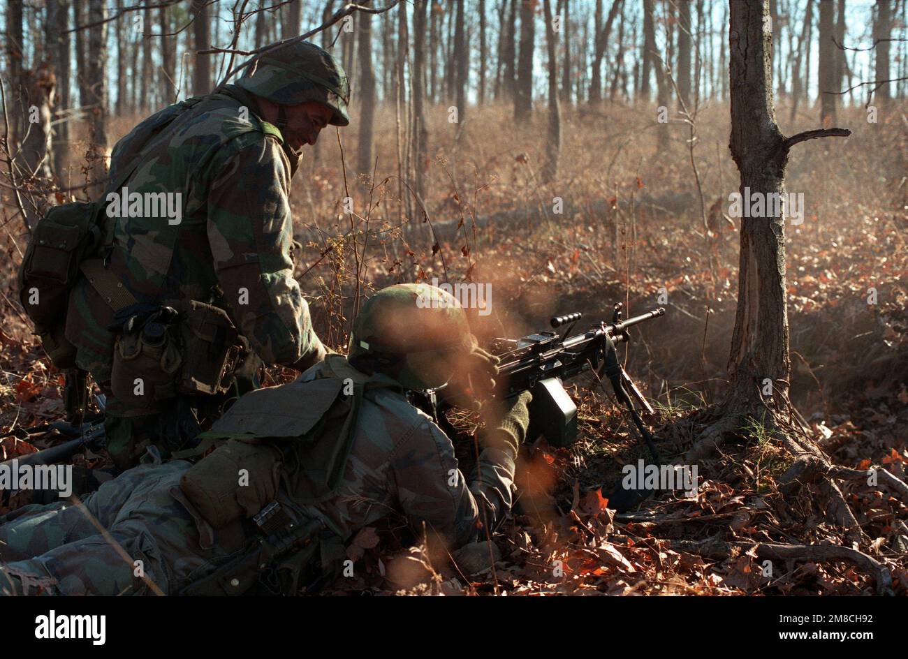 Un soldat de 2nd BN., 502nd Inf. Regt., 101st Airborne Dive., tire une ...