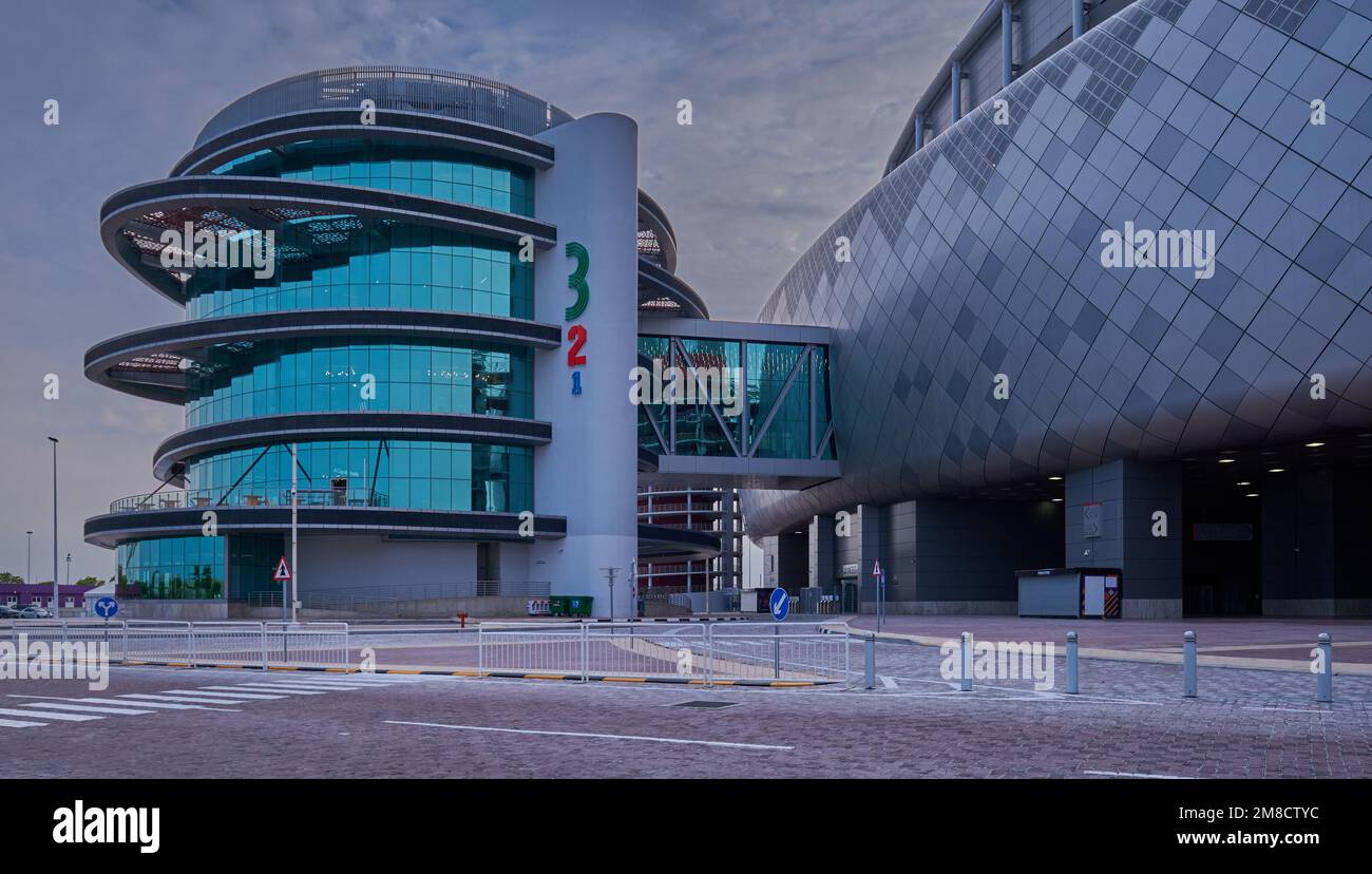 3-2-1 Musée olympique et sportif du Qatar à Doha, Qatar vue externe au ...