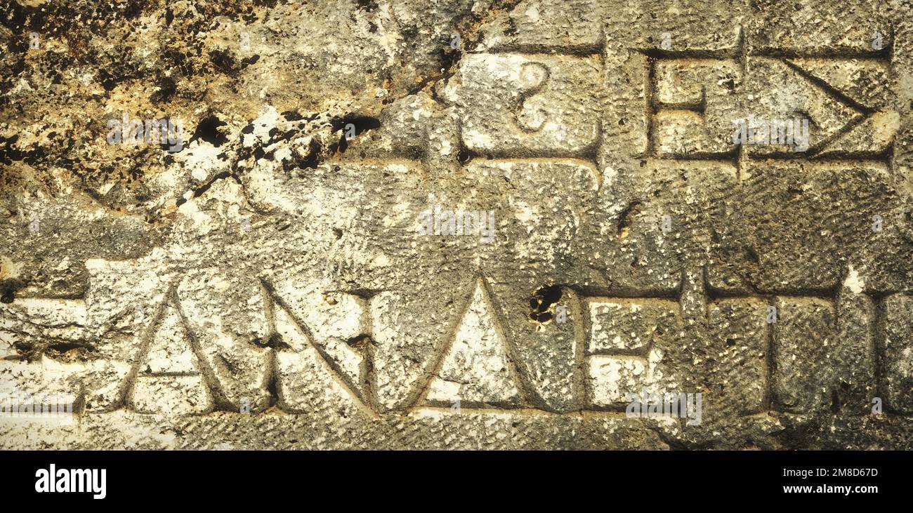 Gravure d'inscription d'artefact historique Banque de photographies et ...