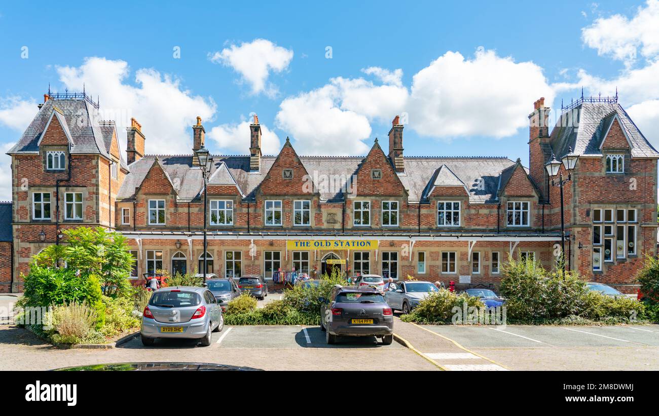 Le centre commercial et restaurant de la vieille gare, Welshpool, à l ...