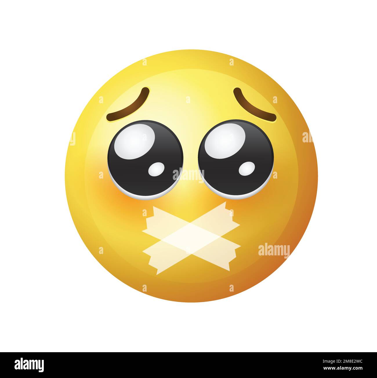 Effrayé emoticon smiley Banque d'images vectorielles - Alamy