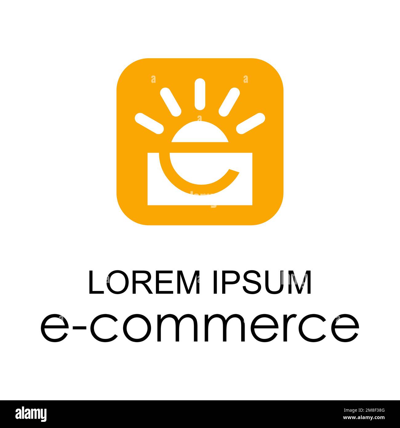 Lettre unique ou mot E sans serif police avec ligne lumineuse ou ...