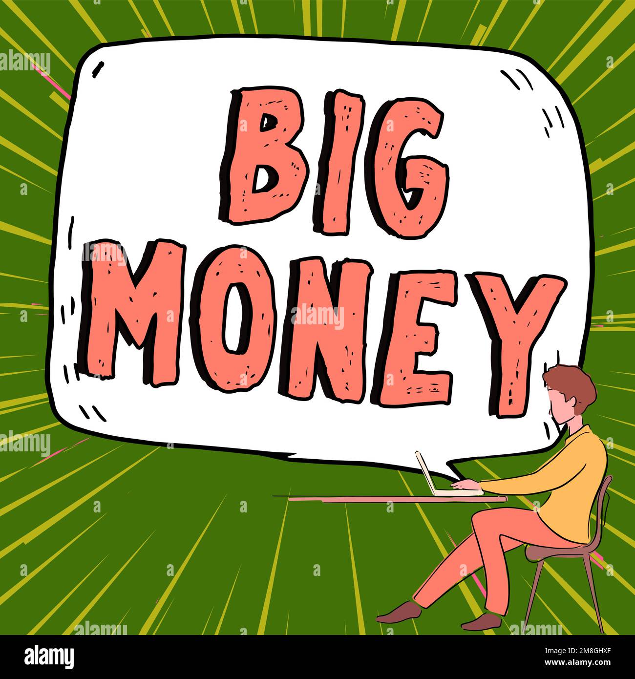 Légende de texte présentant Big Money, Word pour se rapportant à ...