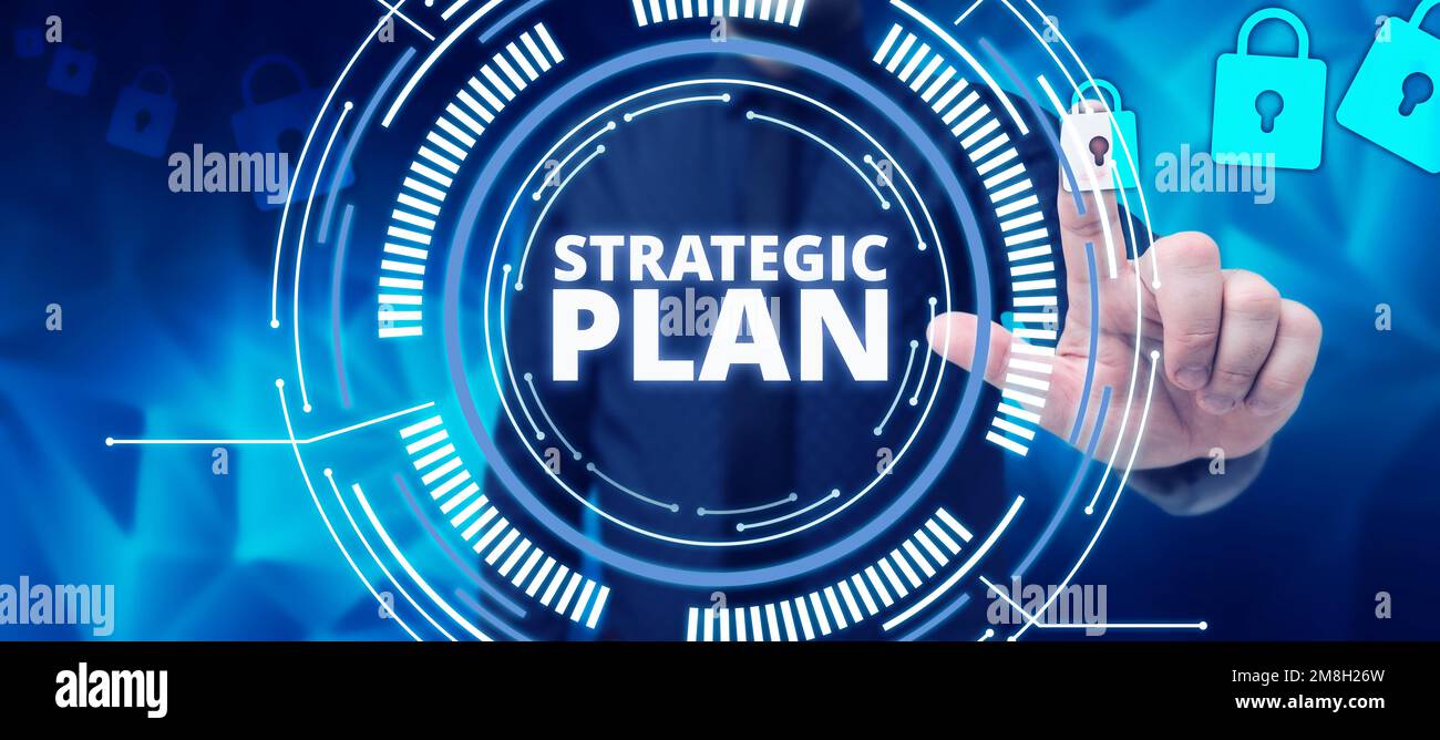 Légende présentant le plan stratégique. Mot pour Un processus de ...