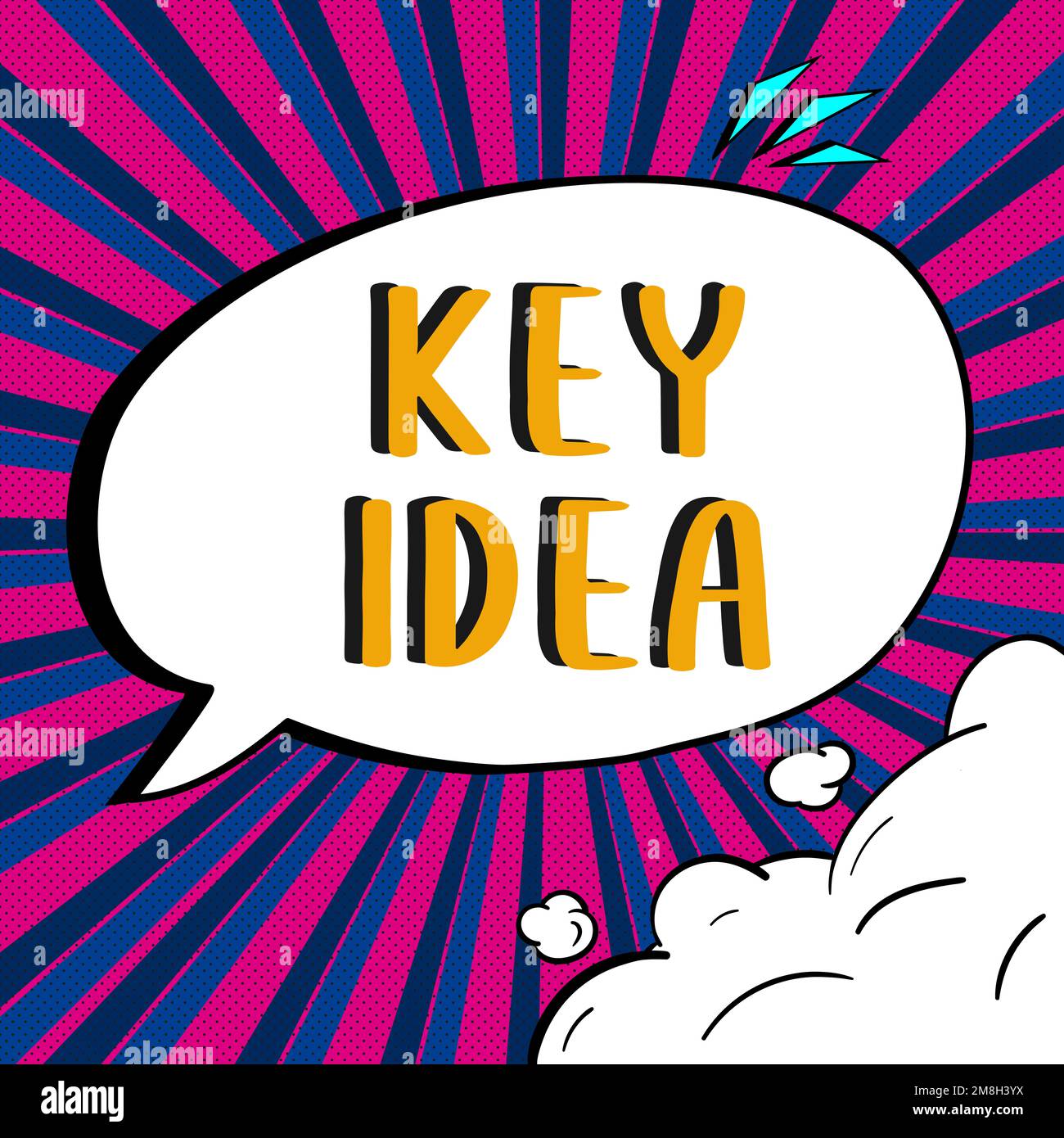Affiche présentant une idée clé. Mot écrit sur la pensée ou la ...