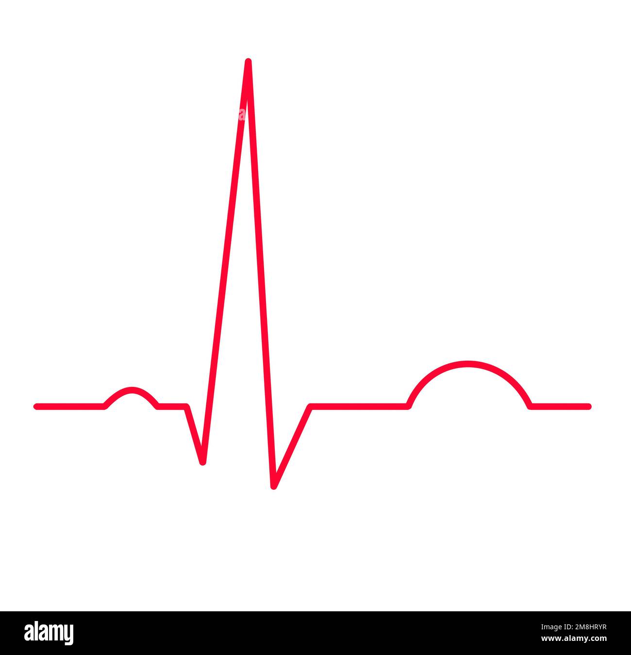 Ligne rouge de battement de coeur, symbole de graphique ECG ou EKG ...