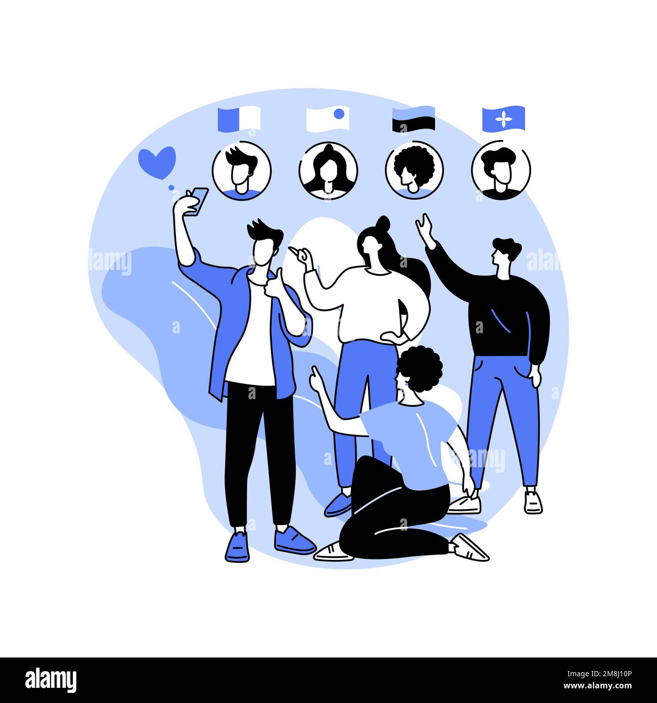 Créer de nouveaux amis a isolé des illustrations vectorielles de ...