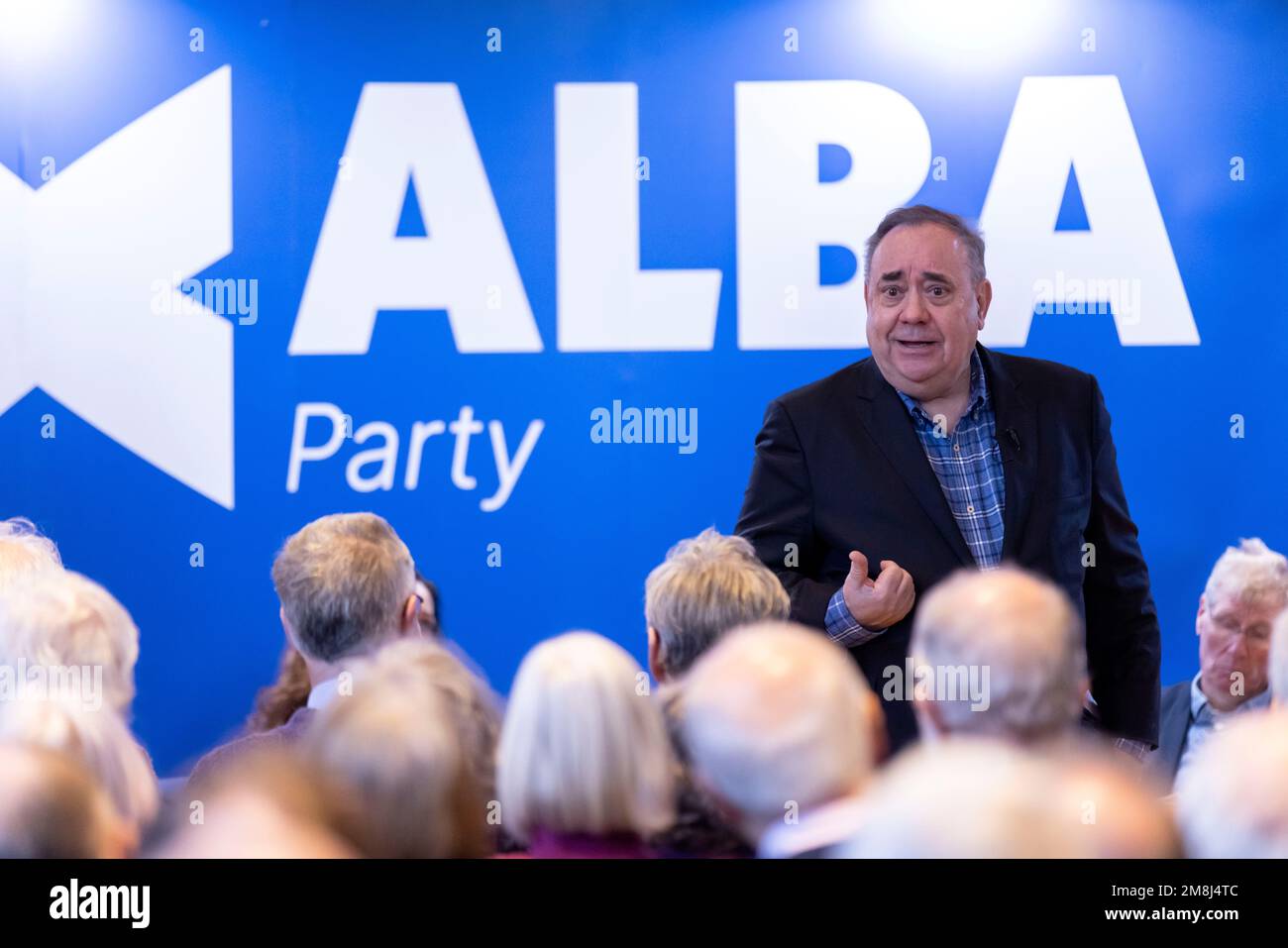 Alex Salmond, chef du parti d'Alba, a pris la parole lors d'une réunion ...