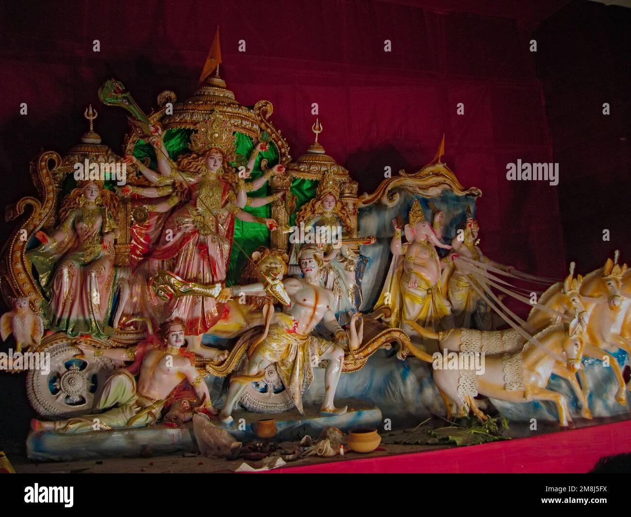 fête de la déesse durga idole des hindous bengalis dans l'ouest du ...