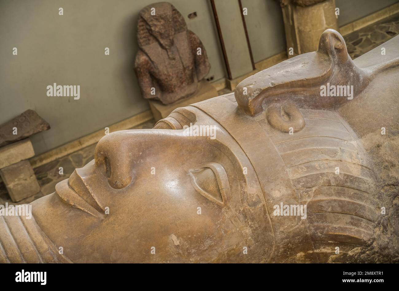 Statue en forme de colosse inclinable de Ramsès II, musée, avec Rathina ...