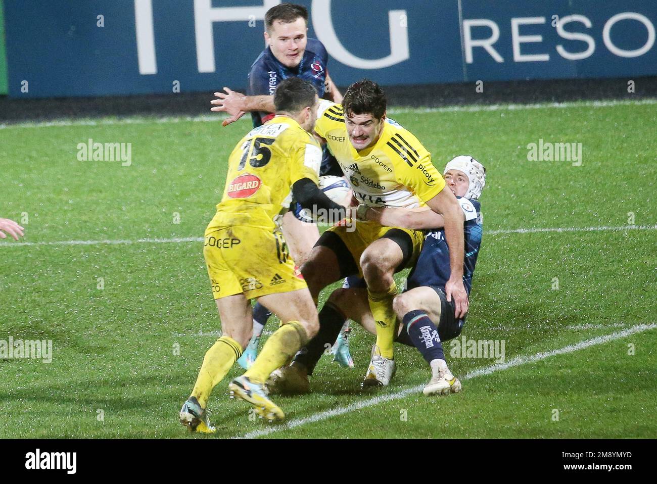 Paul Boudehent et Brice Dulin du Stade Rochelais lors de la coupe des ...