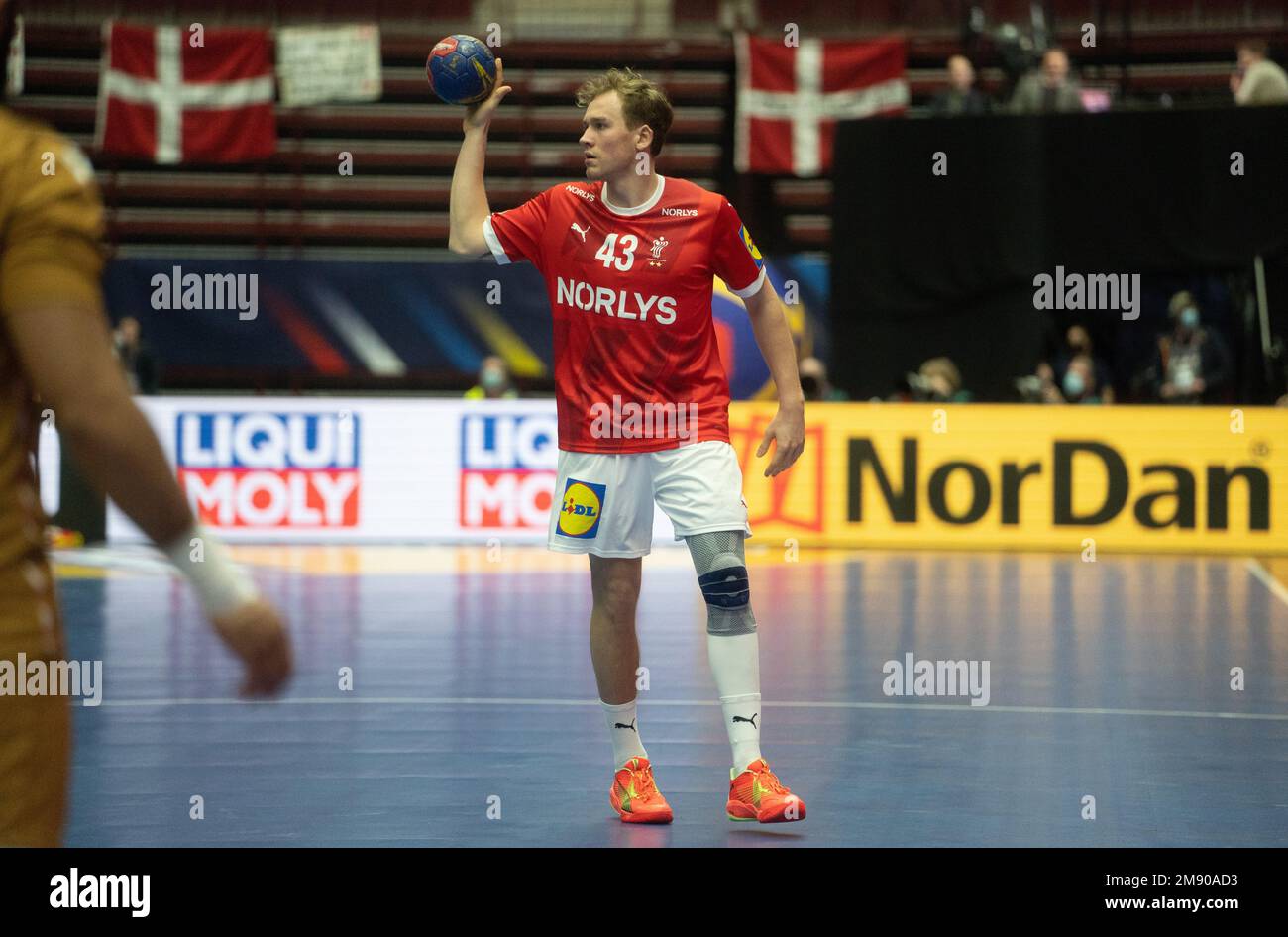 Malmö, Suède. 15th, janvier 2023. Simon Pytlick (43) du Danemark vu ...