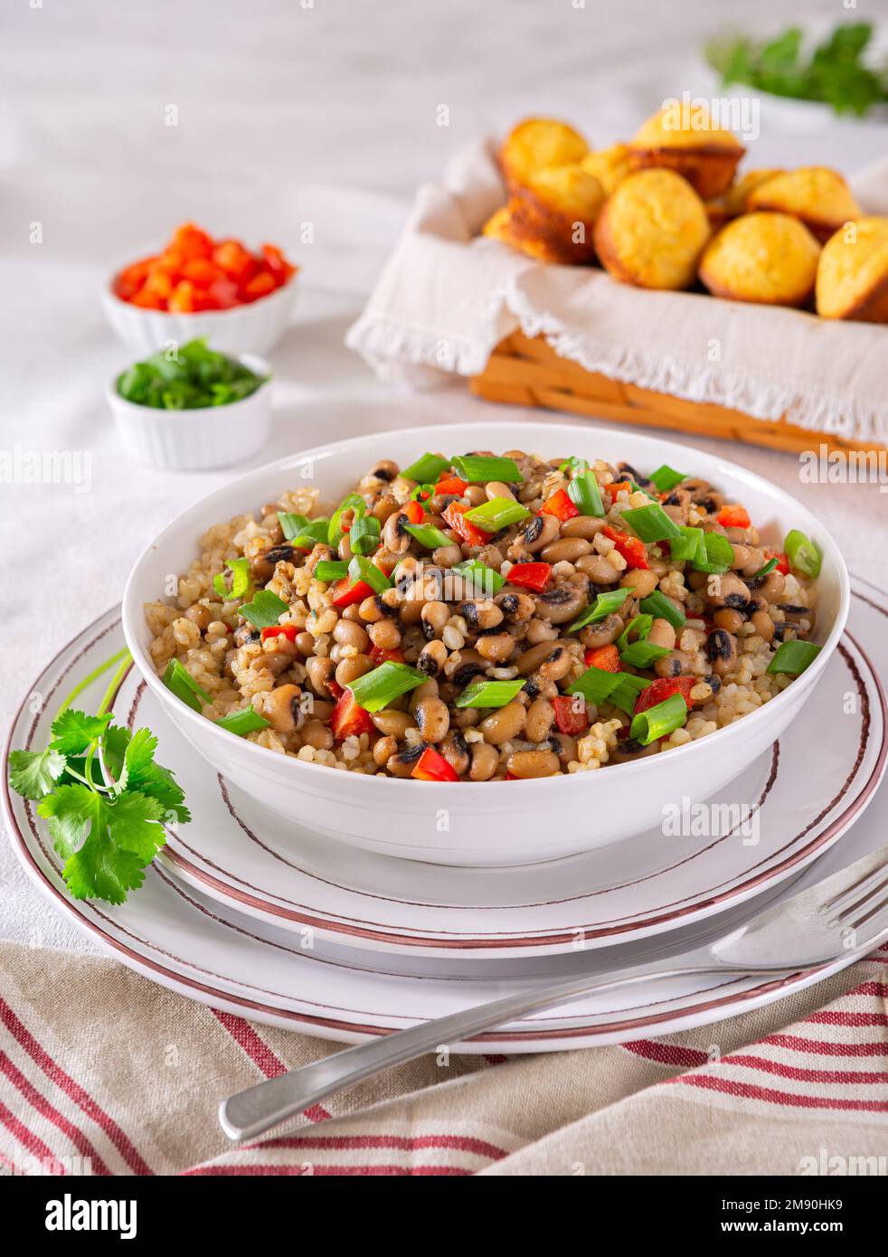 Version végétale du plat sud américain Hoppin John fait avec des pois ...