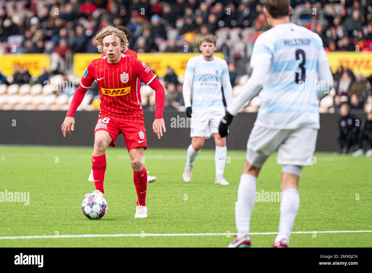 Farum, Danemark. 14th, janvier 2023. Mads Bidstrup (18) du FC ...