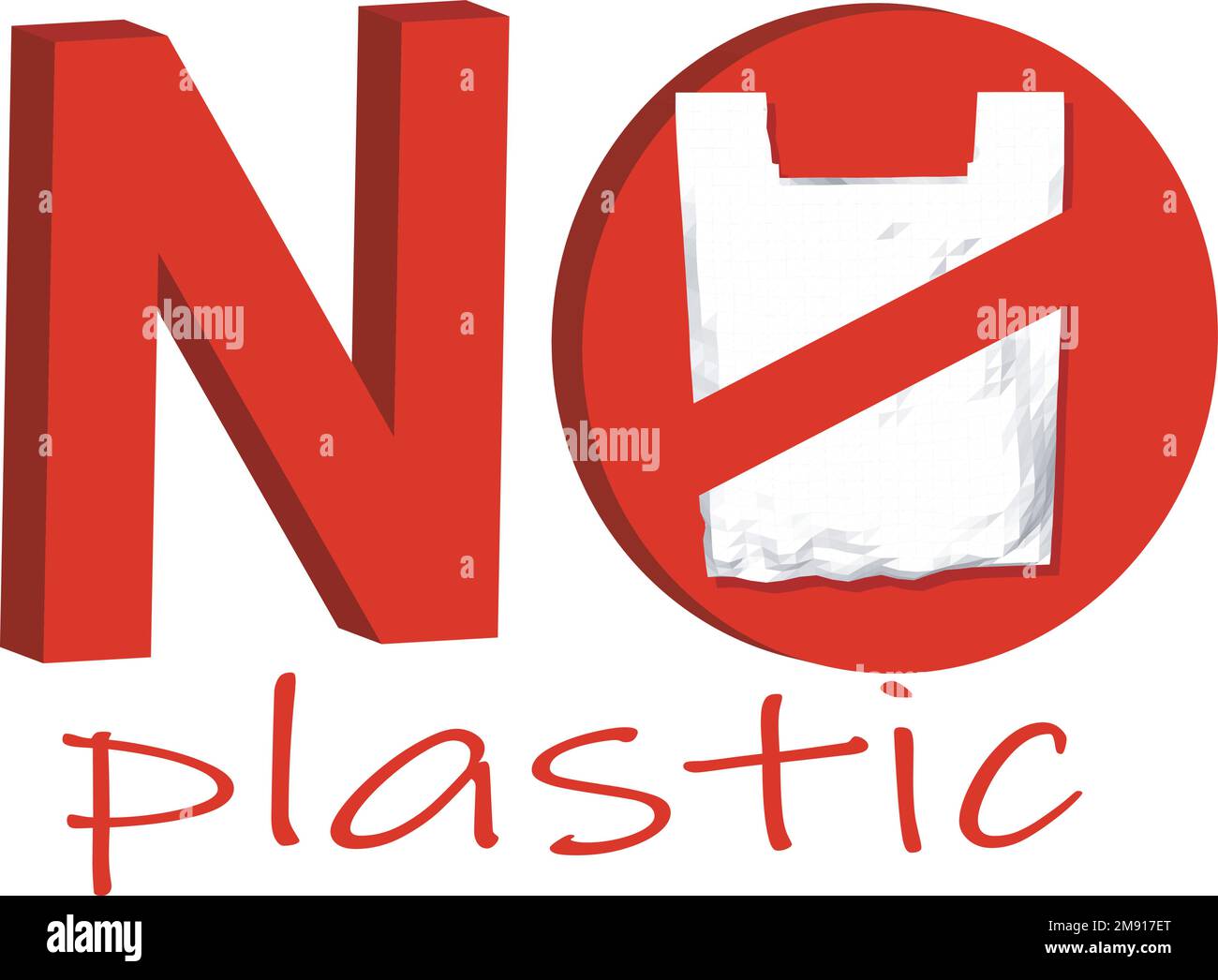 Dire non au plastique, problème de pollution plastique, affiche de ...