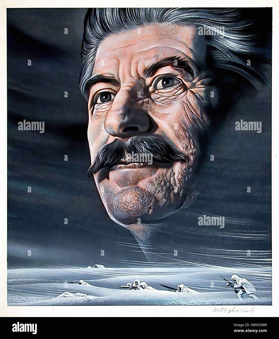 Joseph Staline -Chef d'Etat - affiche de propagande soviétique d'époque ...