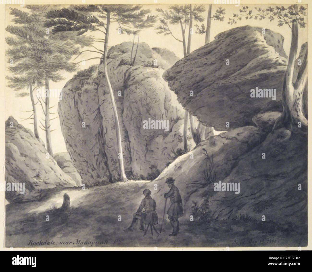 Rockdale, près de Manayunk, PA August Kollner (américain, 1813-1907 ...