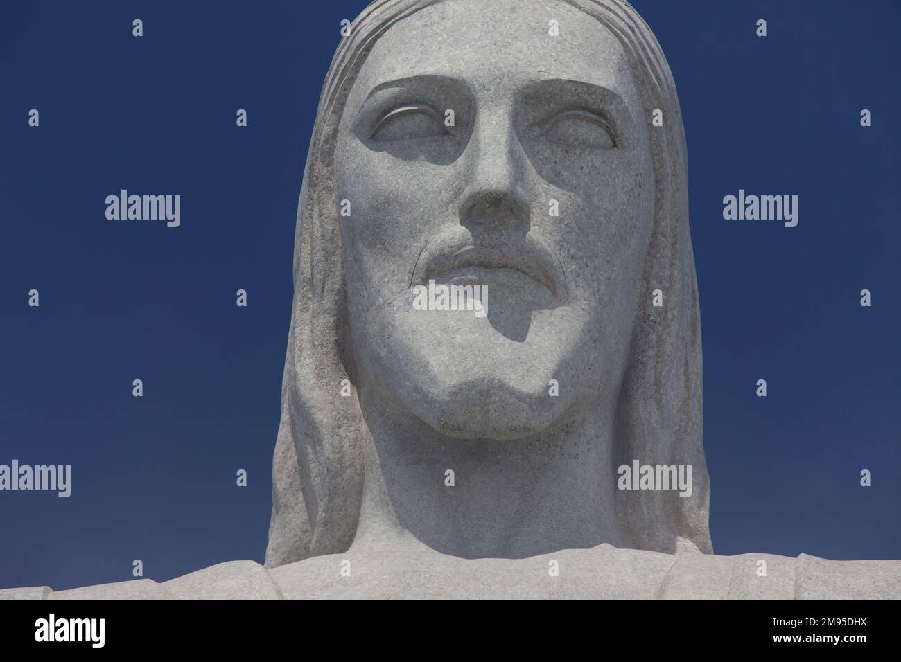 Brésil, Rio, la tête du Christ à la statue de Cristo Redentor (Christ ...