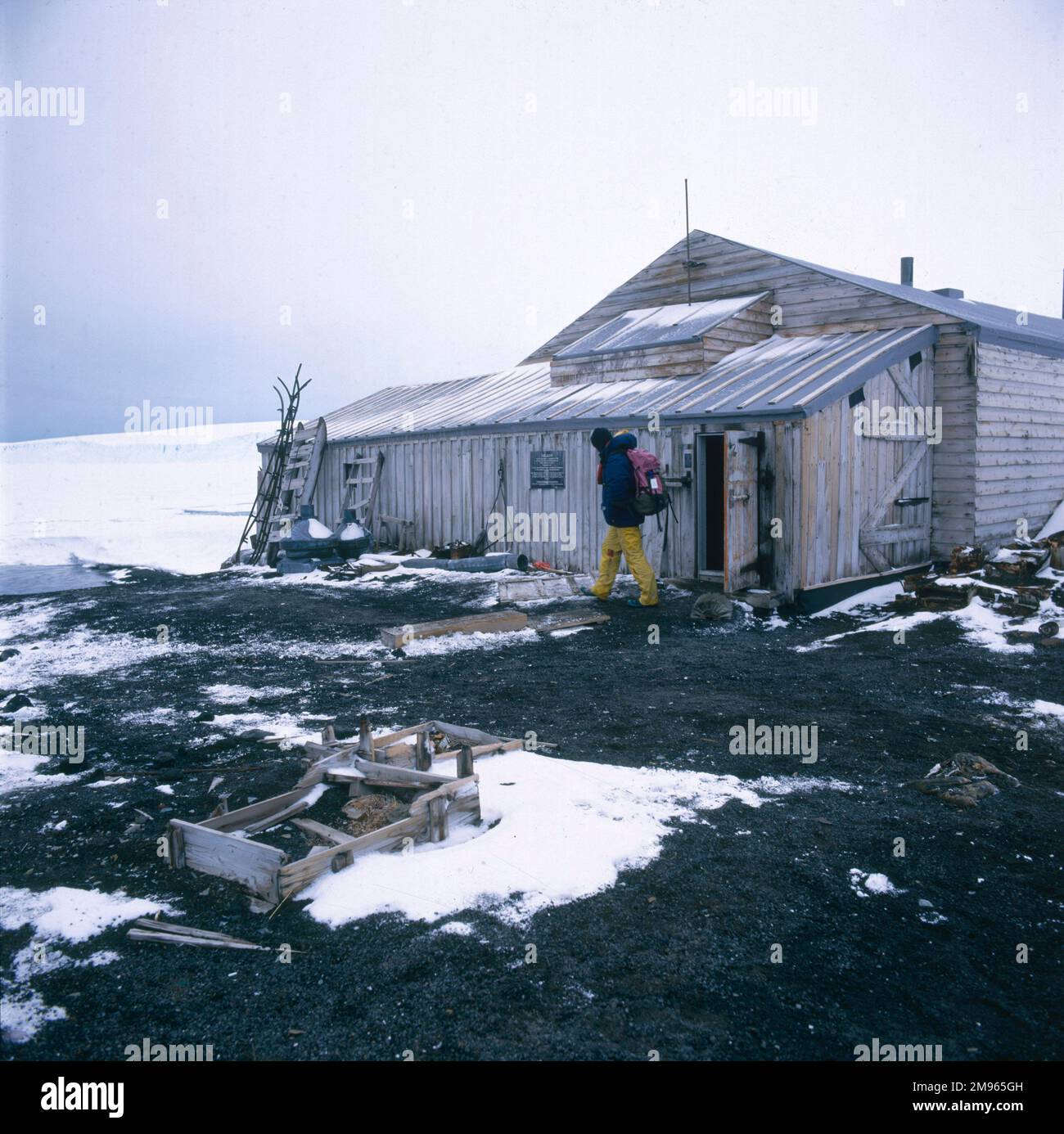 La hutte de Robert Falcon Scott à Cape Evans, sur l'île Ross, qui a été ...