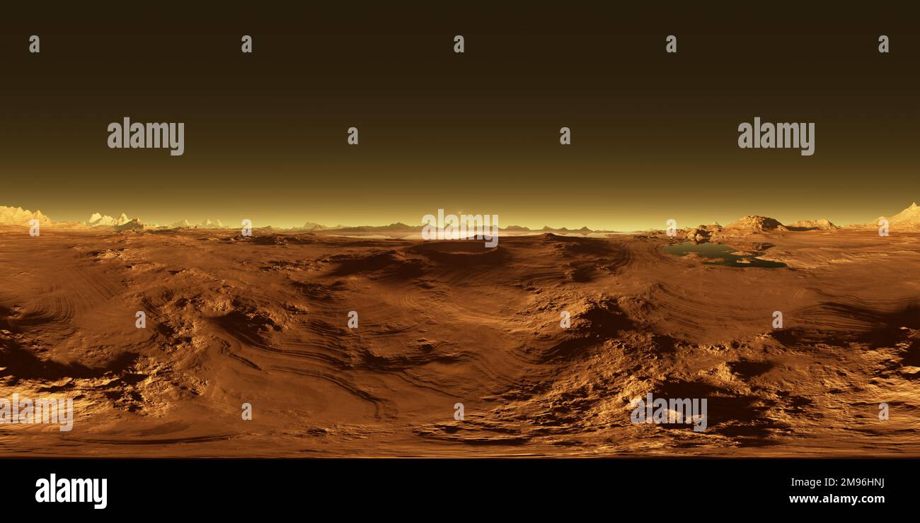 360 projection équirectangulaire de Titan, plus grande lune de Saturne ...