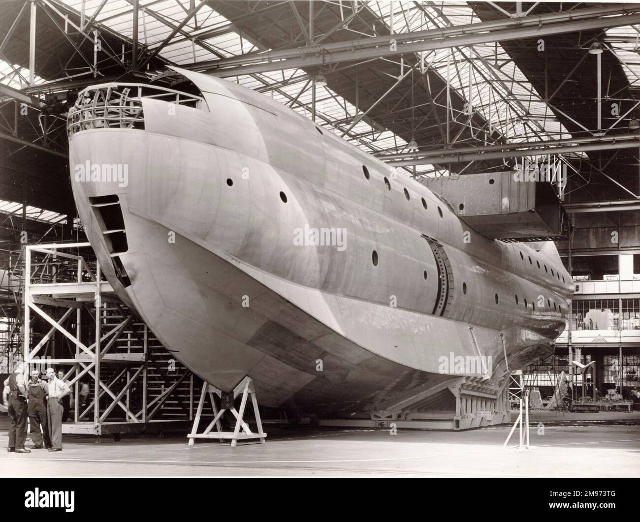 La première princesse Saunders-Roe SR45 lors de sa fabrication à Cowes ...