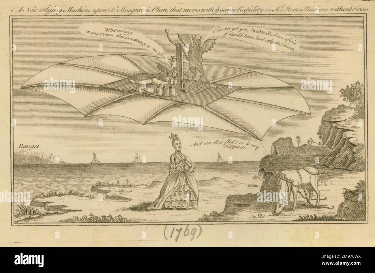 Plaque montrant « Une nouvelle machine volante sur le plan du Dr ...