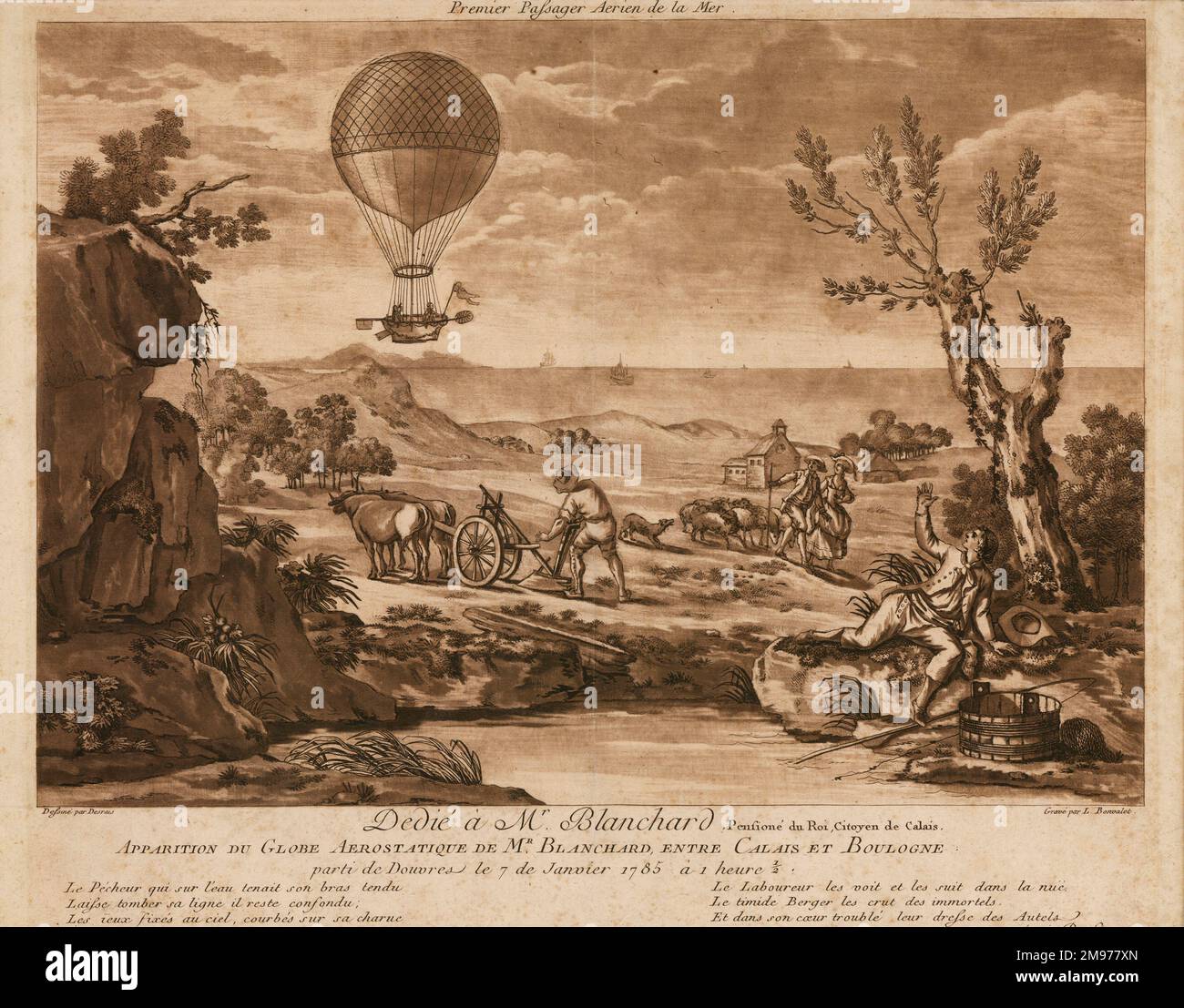 7 janvier 1785 par jean pierre blanchard Banque de photographies et d ...