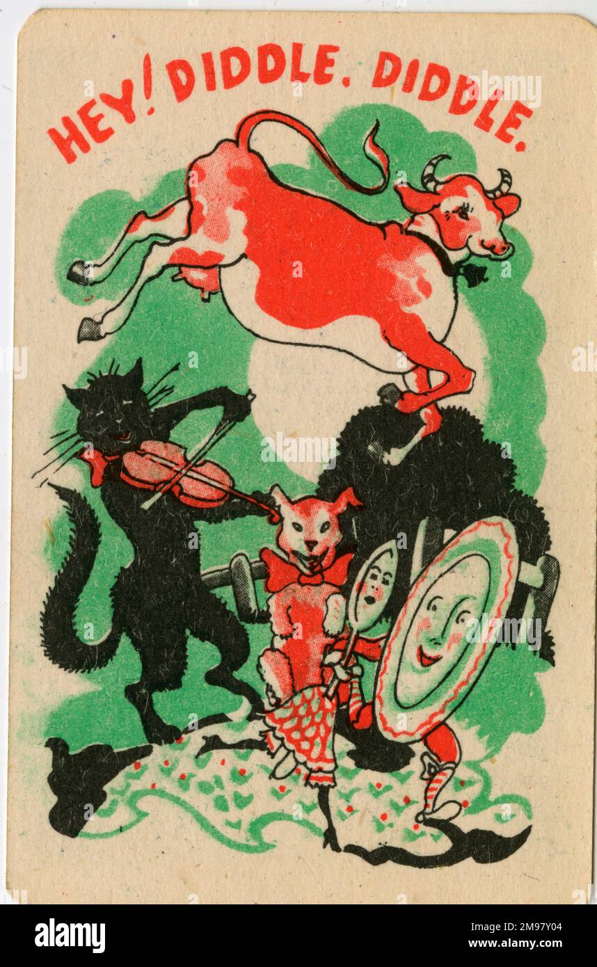 Carte à clipser pour comptine Rhyme - Hé! Diddle, Diddle, le chat et le ...