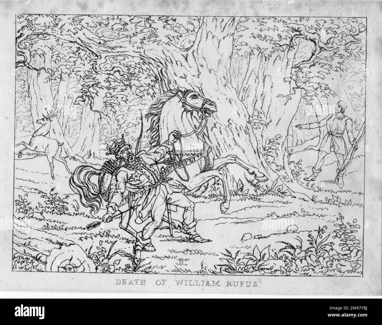 La mort de william rufus Banque d'images noir et blanc - Alamy