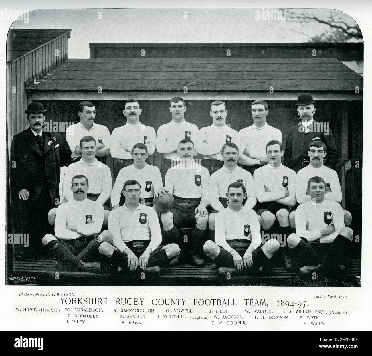 Équipe de football du Yorkshire Rugby County, 1894-95: Hirst (Hon sec ...