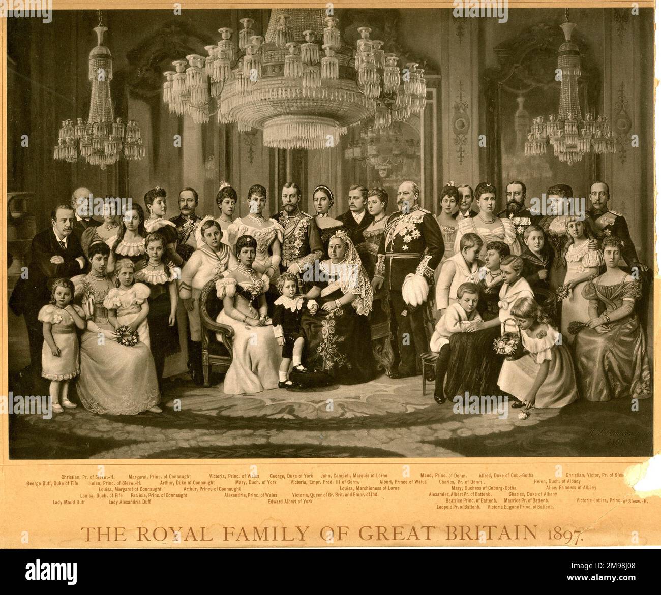 La famille royale de Grande-Bretagne 1897 (l'année du jubilé de diamant de la reine Victoria ...