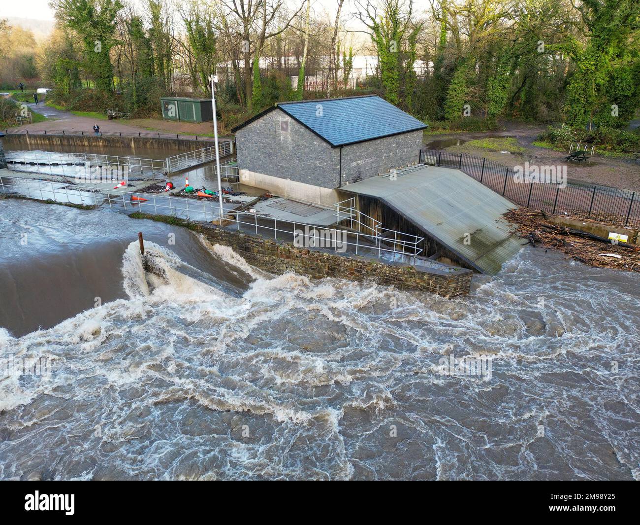 Radyr, Cardiff - janvier 2023 : vue aérienne de la centrale ...