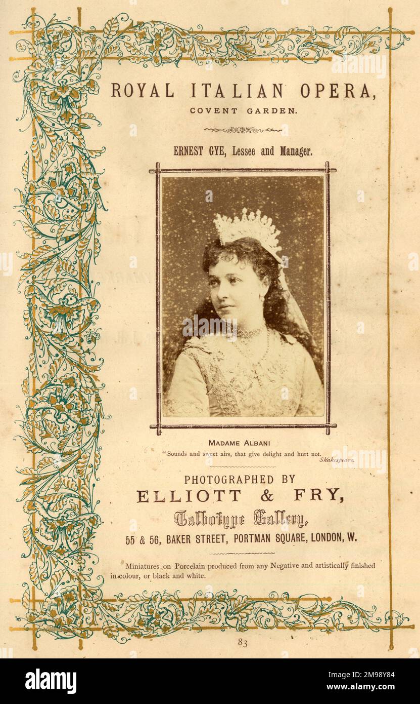 Dame emma albani Banque de photographies et d’images à haute résolution ...