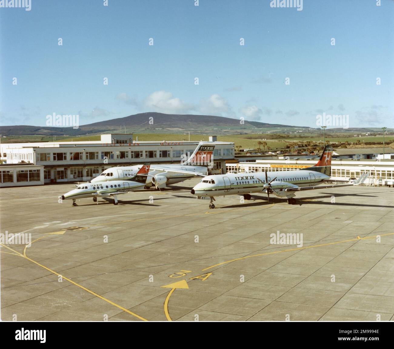 Trois avions de la flotte de Manx Airlines, un ATP British Aerospace, G ...