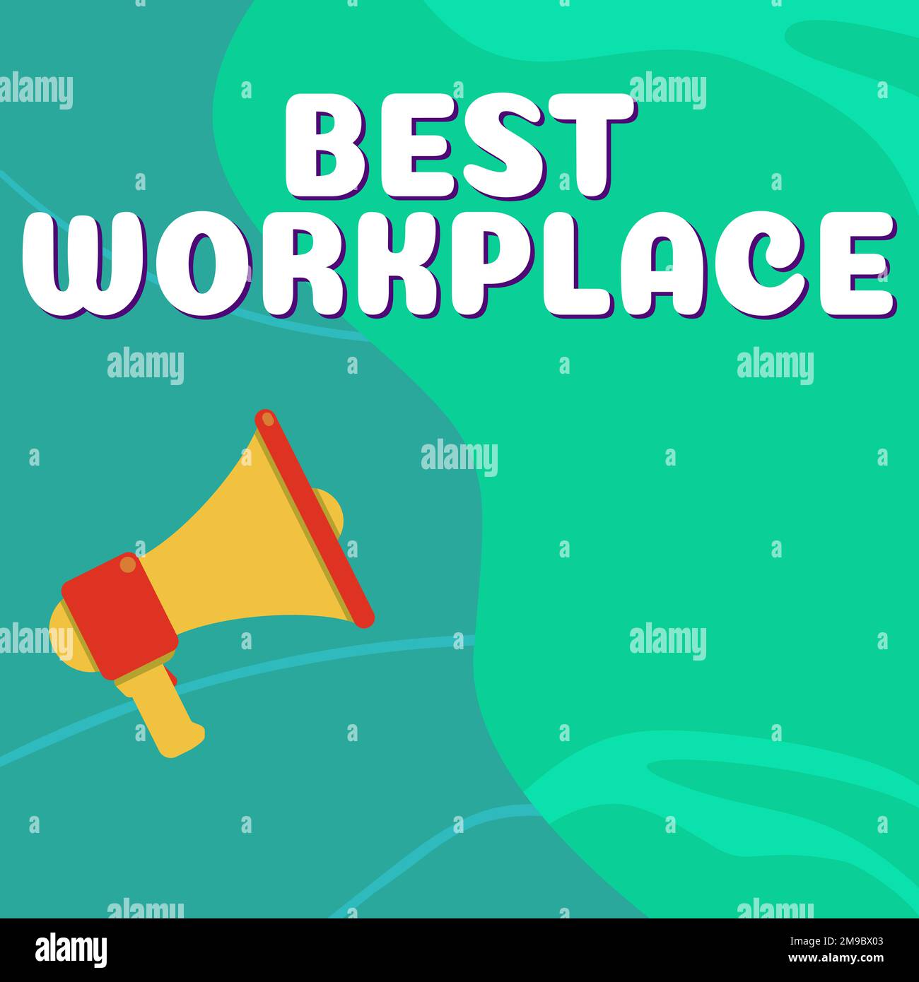 Affiche manuscrite sur le meilleur lieu de travail. Mot écrit sur l ...