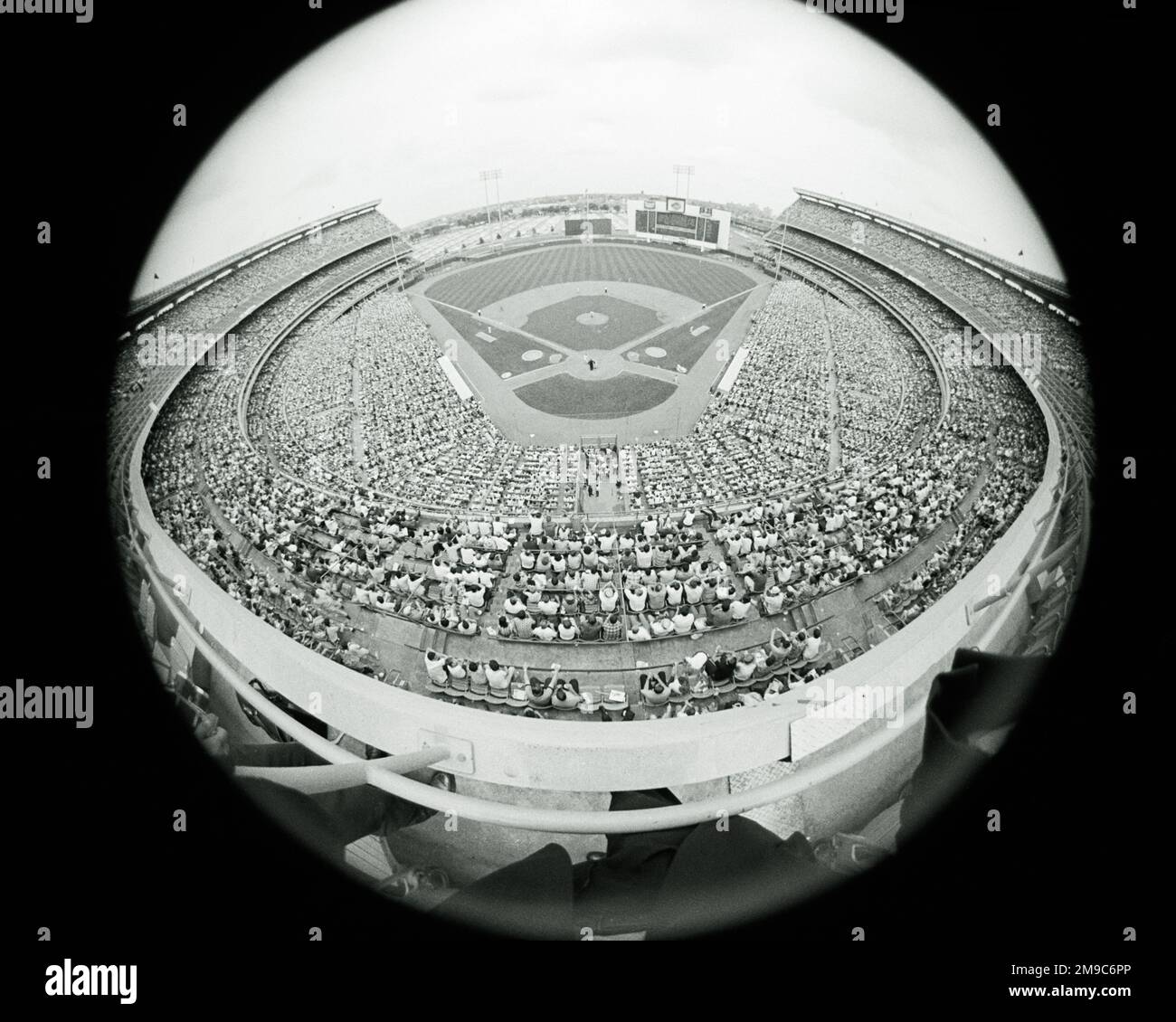 1960S VUE À ŒIL DE POISSON DE L'ANCIEN SHEA SPORTS MUNICIPAL STADIUM NY ...