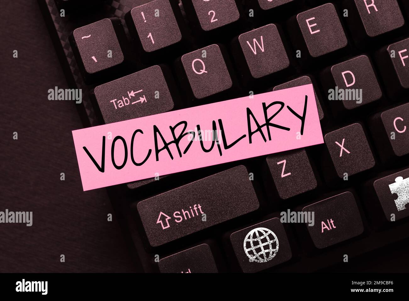 Affiche affichant le vocabulaire. Collection conceptuelle de photos de ...