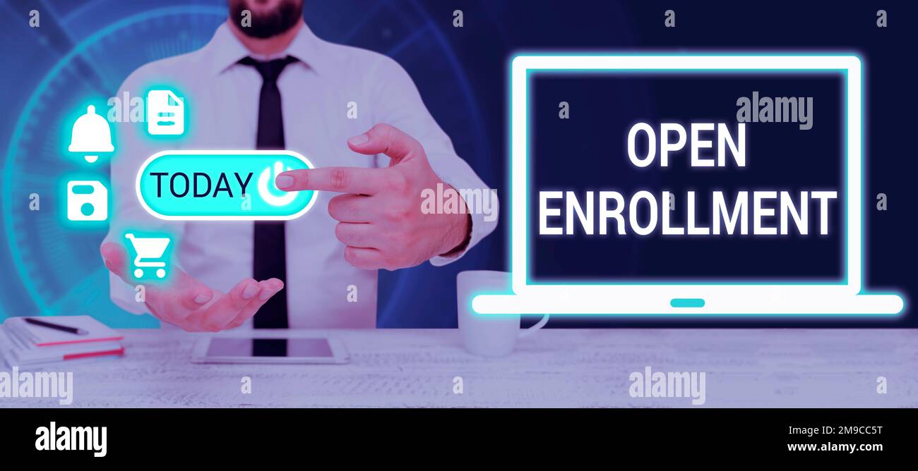 Inscription ouverte au texte manuscrite. Internet concept la période ...