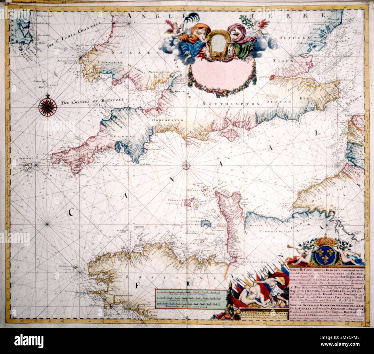 Map of the english channel Banque de photographies et d’images à haute ...