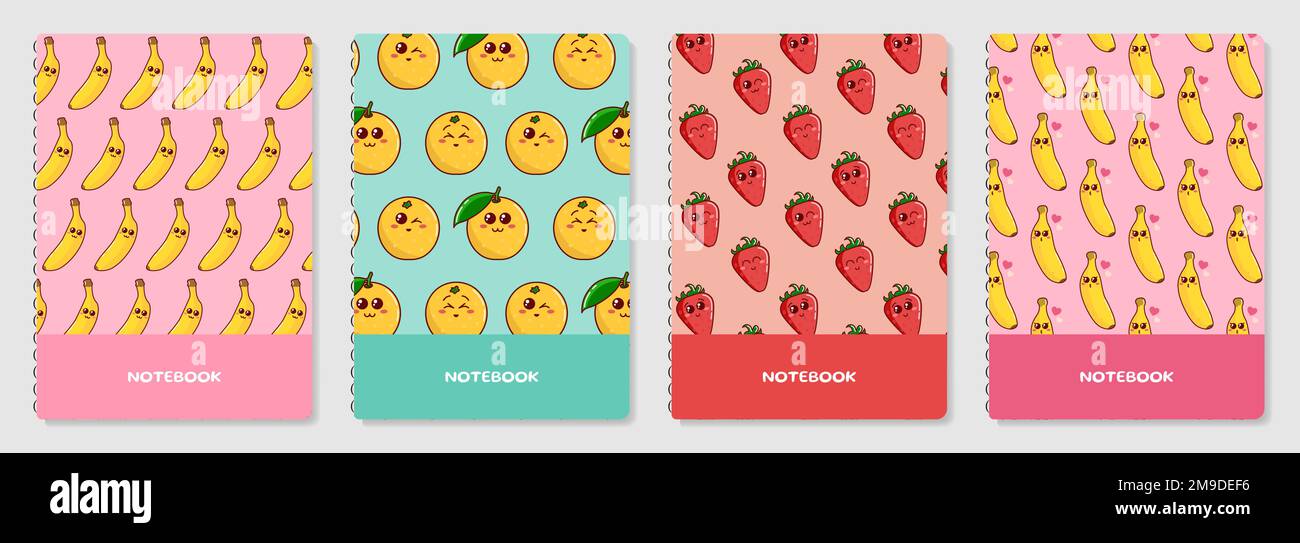 Modèles de page de garde. Impressions de fruits vectoriels Image ...