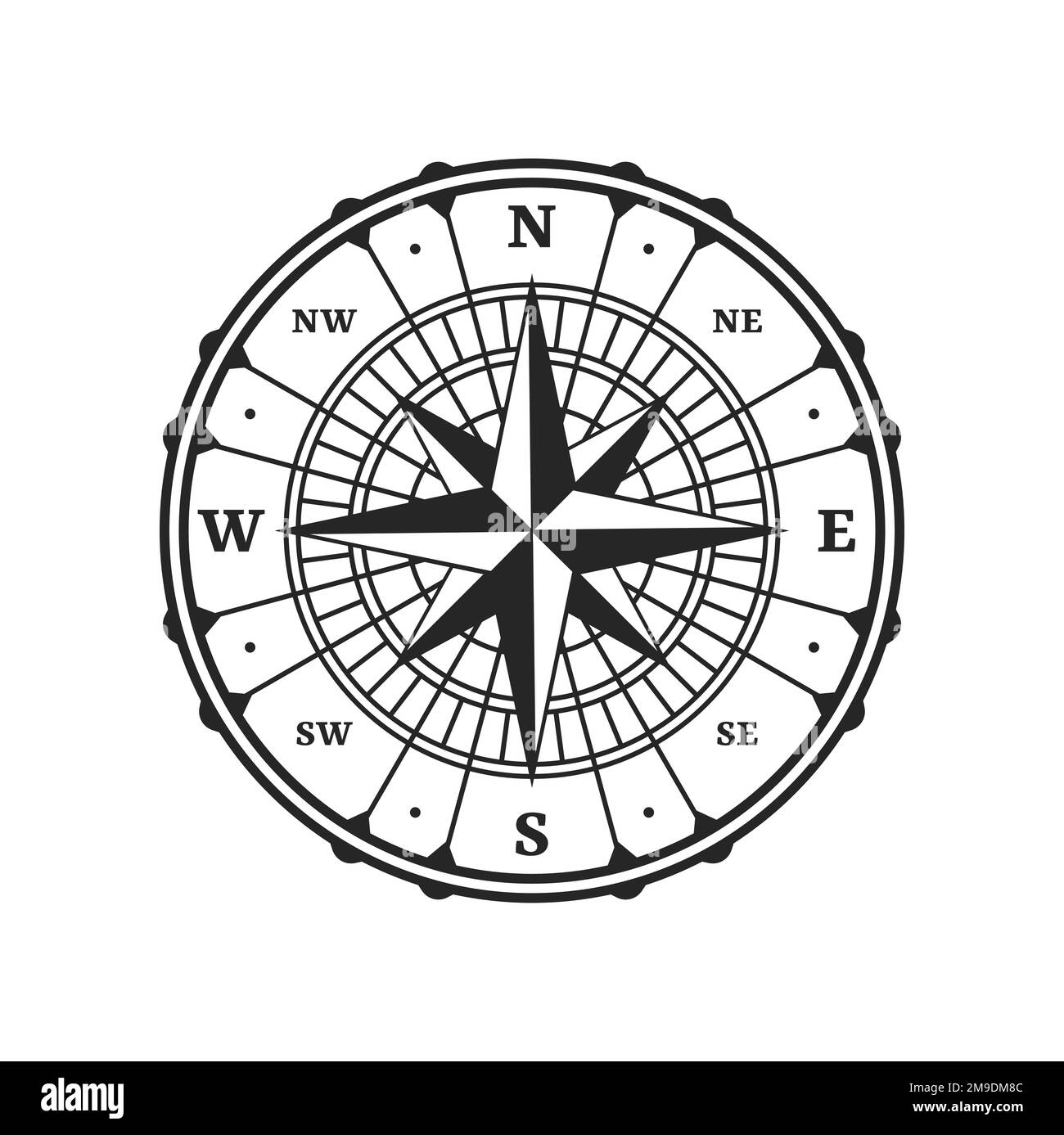 Ancienne boussole. Carte vintage rose vent. Cartographie médiévale ...