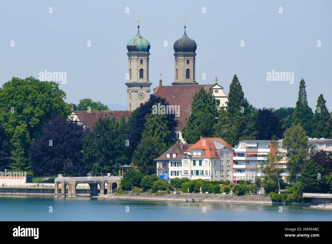 Château et église, vue de Moleturm, Friedrichshafen, Lac de Constance ...
