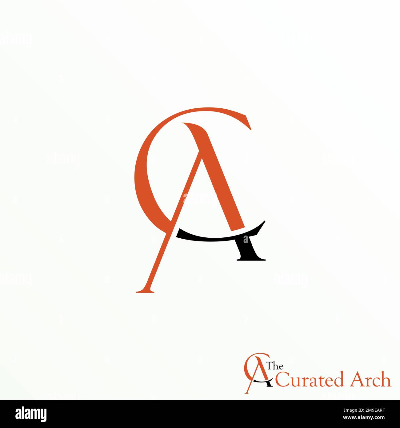 Lettre unique ou mot CA serif police dans l'image connectée graphique ...