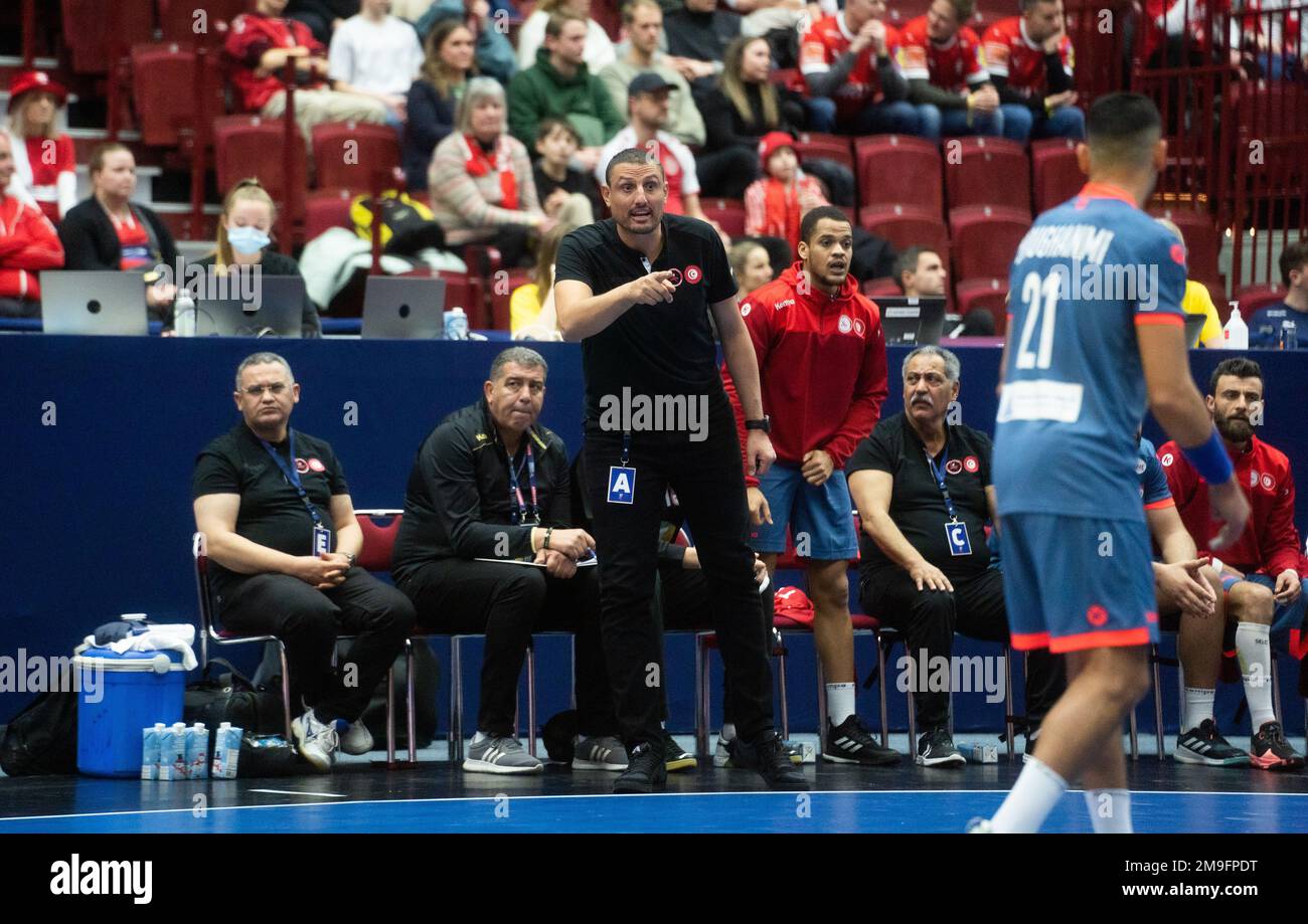 Malmö, Suède. 17th, janvier 2023. Wissem Hmam (A) de Tunisie vu lors du ...