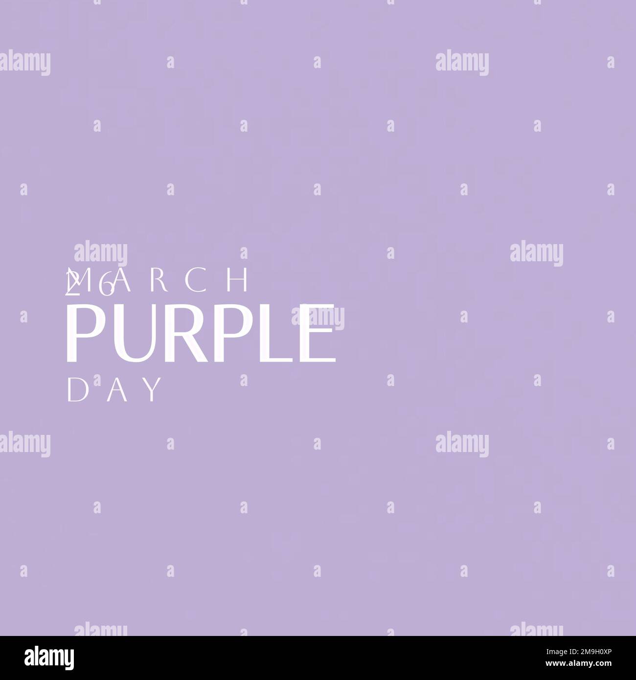 Illustration du texte du 26 mars et du texte violet du jour isolé sur ...